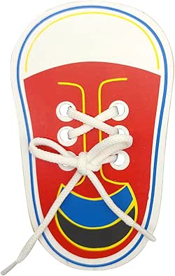 CHEERYMAGIC Wooden Lacing Shoe, Shoe Lace Practice Board Learn to Tie ...