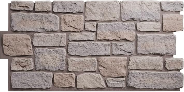 EverStone Cobblestone Faux Stone Panel, 48"W x 23 3/4"H x 1 1/8"D ...