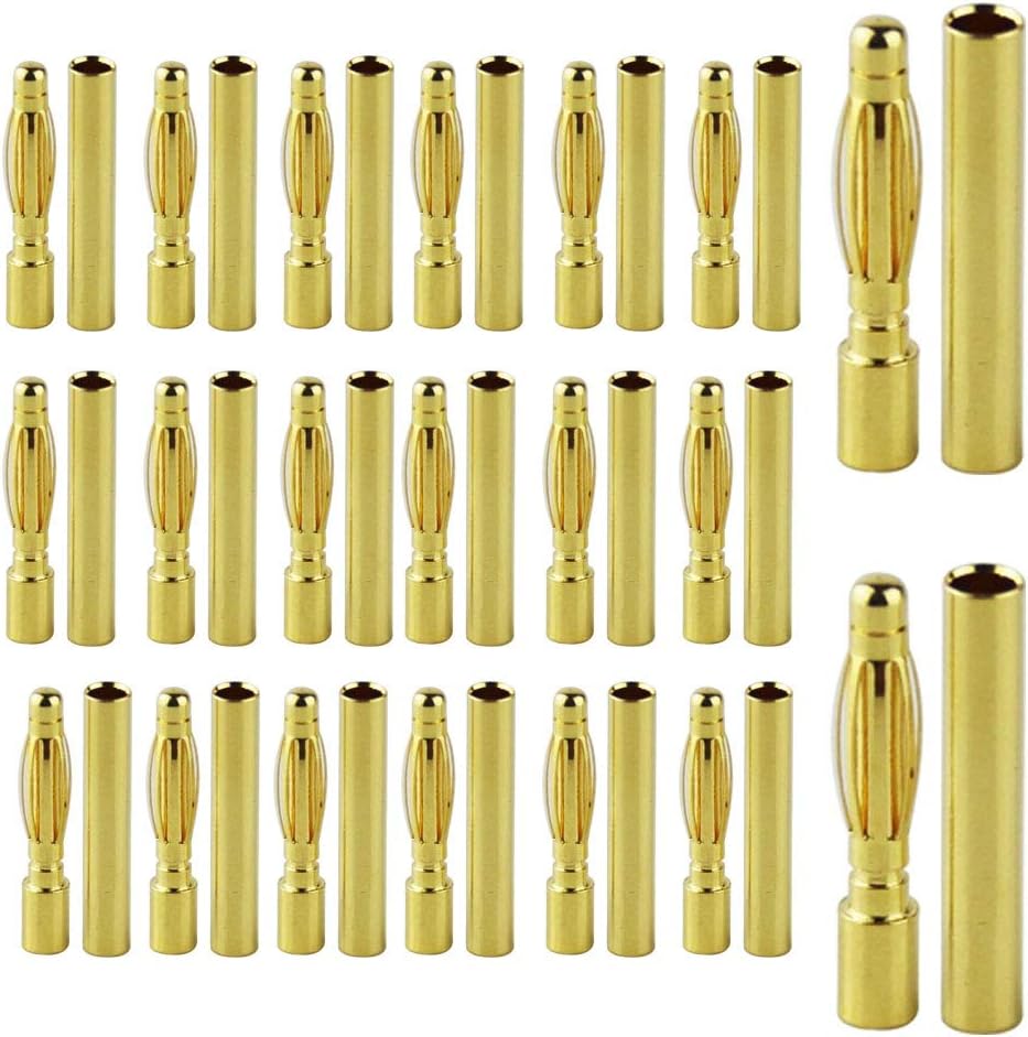 Amazon.com: Nobranded 2mm Male Female Bullet Banana Plug Gold Plated ...