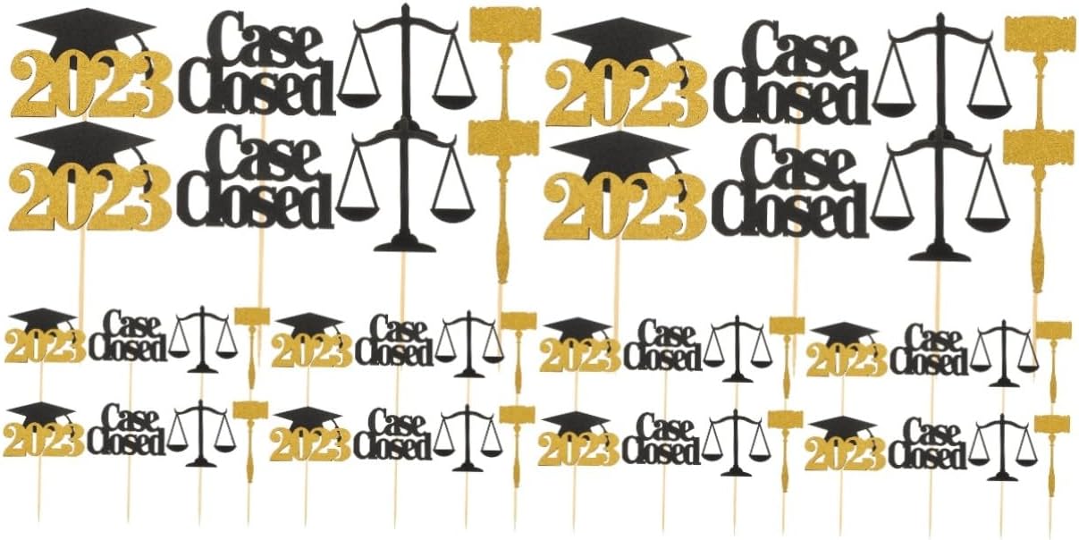 Amazon.com: jojofuny 48 Pcs Graduation Season Cake Insert Law School ...