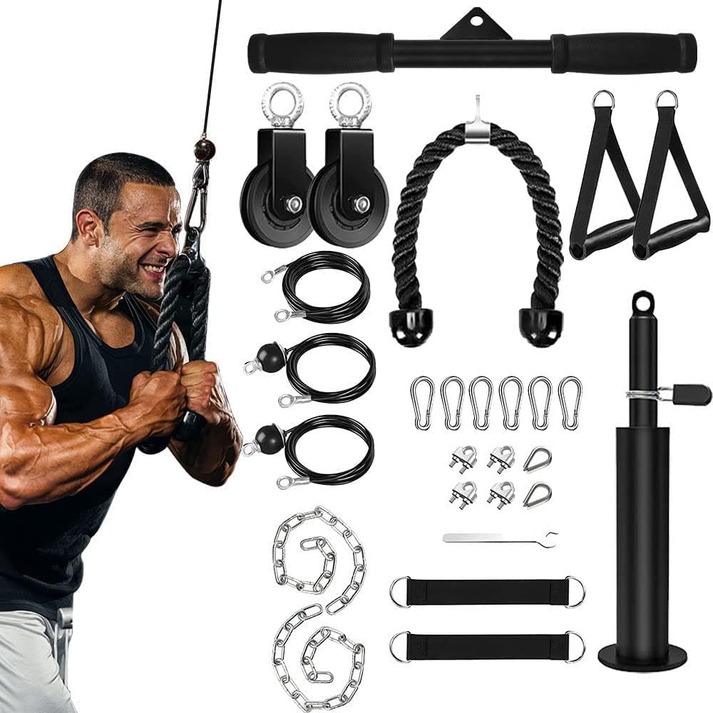 Fitness Lat and Lift Poley System Gimnasio, Lat Pulldown Bar Cable ...