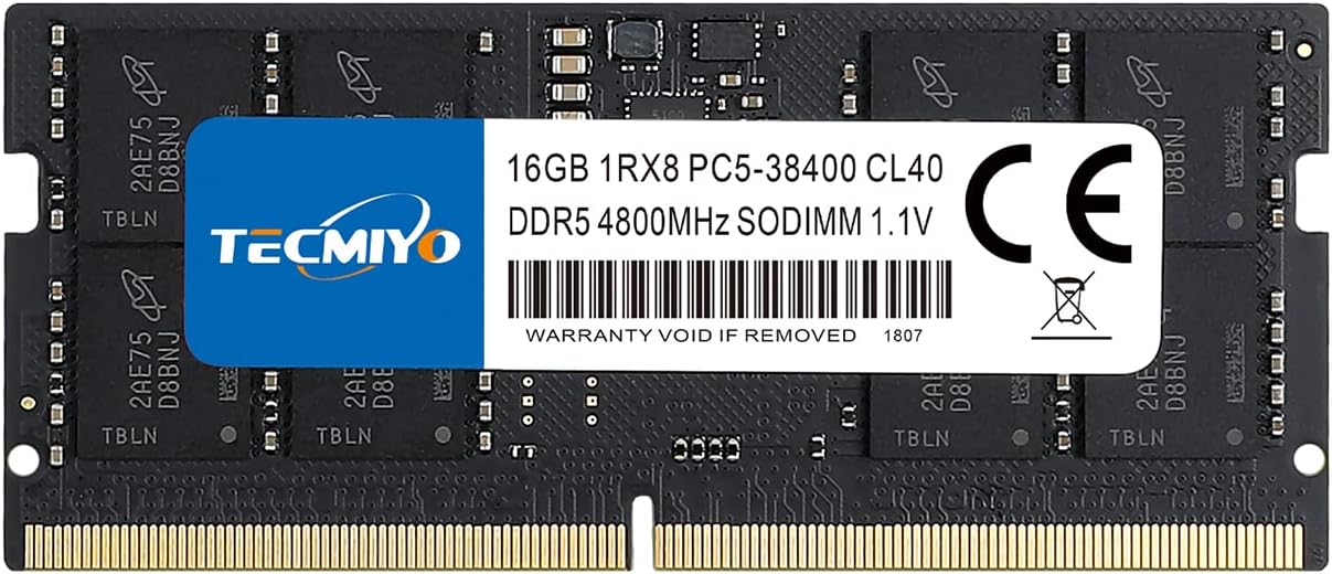 TECMIYO 1RX8 DDR5 16GB DDR5-4800MHz PC5 38400S SODIMM Memoria RAM 262 ...