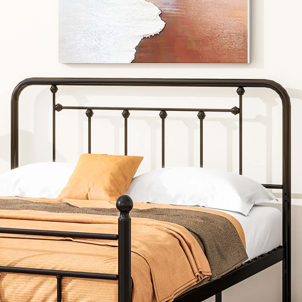 Amazon.com: RELASIA Metal Full Size Headboard with Black Metal ...