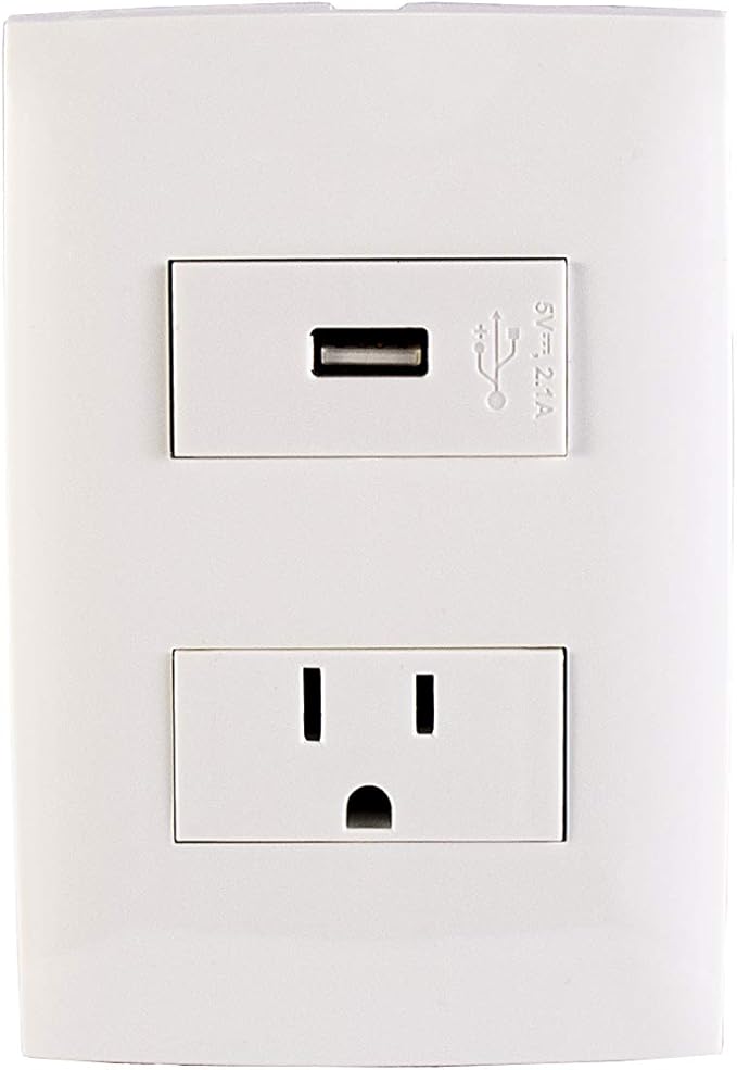 Leviton CI0-USBTC-BLA Modulo USB 2.1A y Contacto con Tierra 15A 125 ...