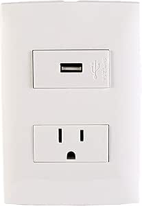 Leviton CI0-USBTC-BLA Modulo USB 2.1A y Contacto con Tierra 15A 125 ...