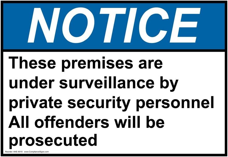 Amazon.com : ANSI NOTICE These Premises Are Under Surveillance Sign ANE ...