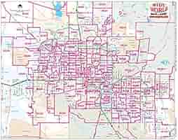 Phoenix Metropolitan Arterial Streets Zip Code Wall Map By Wide World