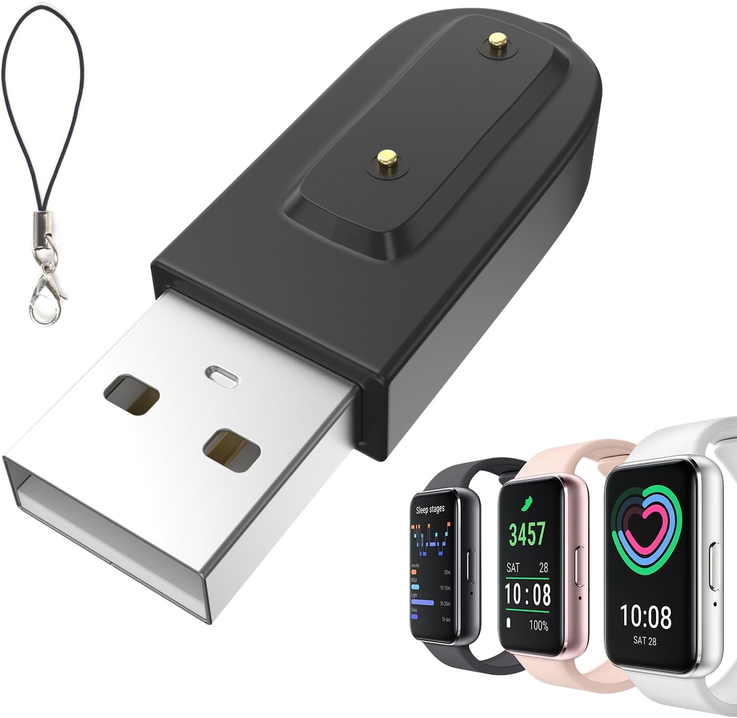 Amazon.com: Qoosea for Galaxy Fit 3 Watch Charger USB Wireless Charger ...