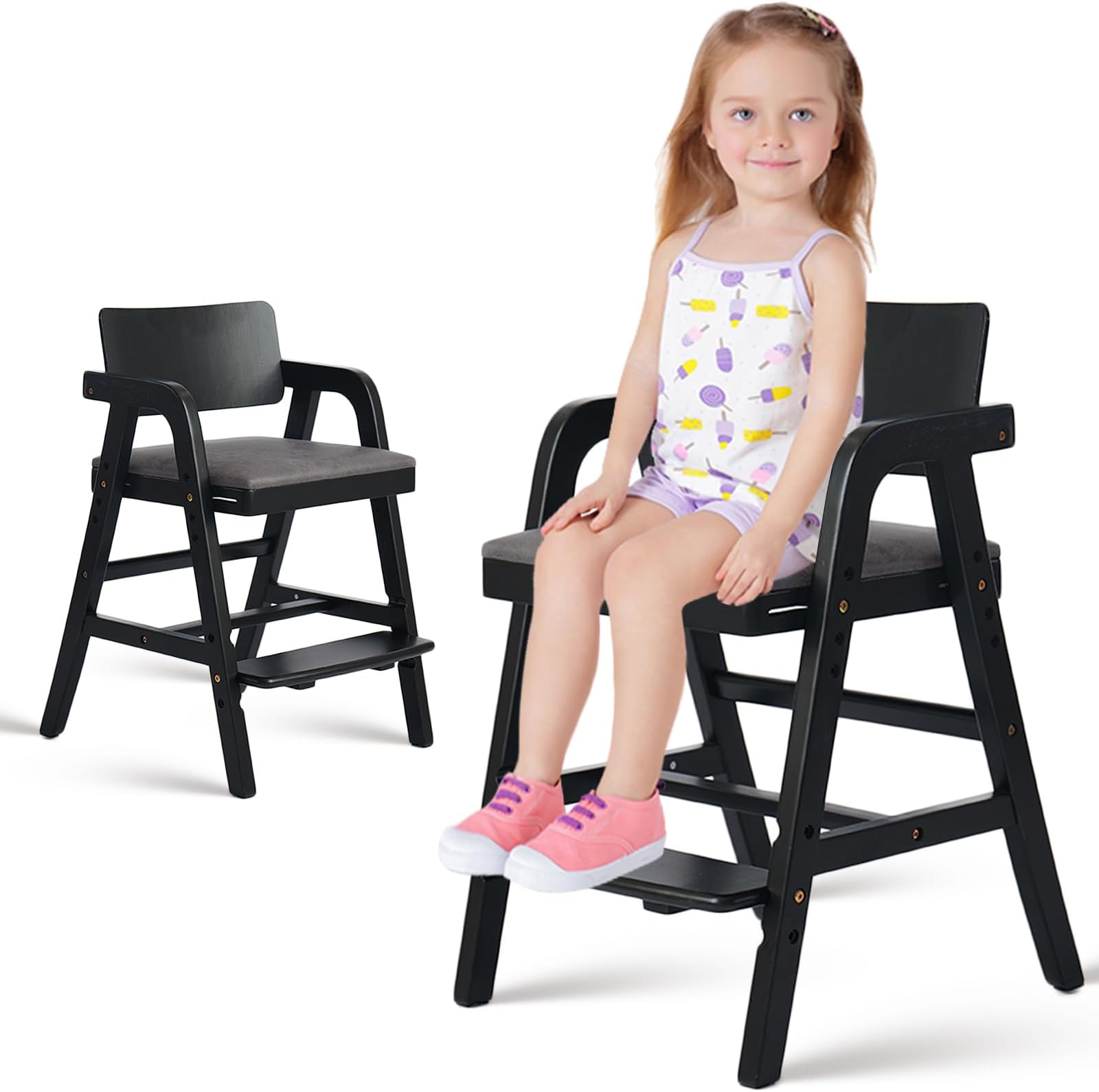 Amazon.com : FORNEL Wooden High Chair for Babies and Toddlers ...