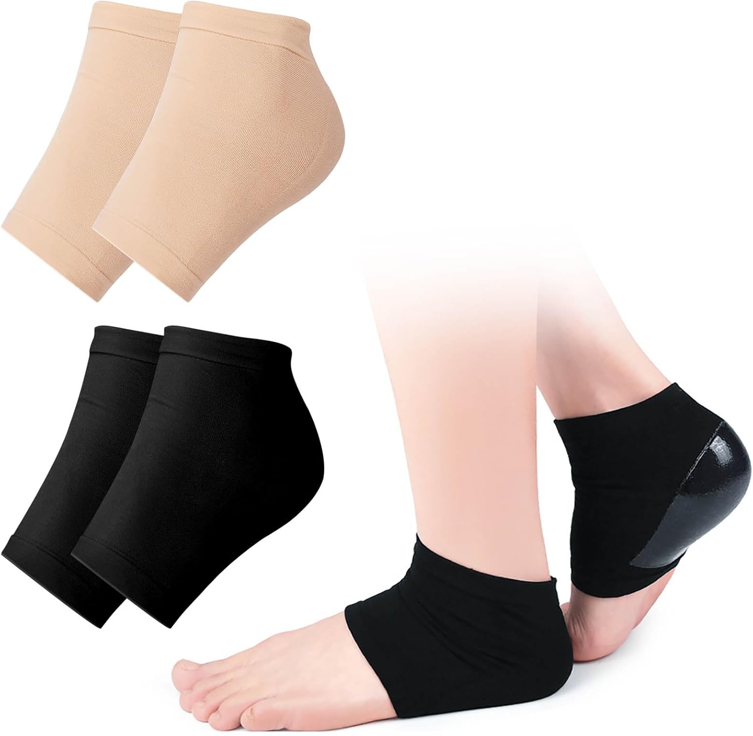 2 Pairs Heel Protectors,Gel Heel Cups Heel Cushion Pads for Plantar ...
