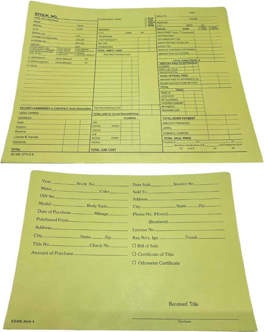 Amazon.com : Vehicle Deal Envelopes : Office Products