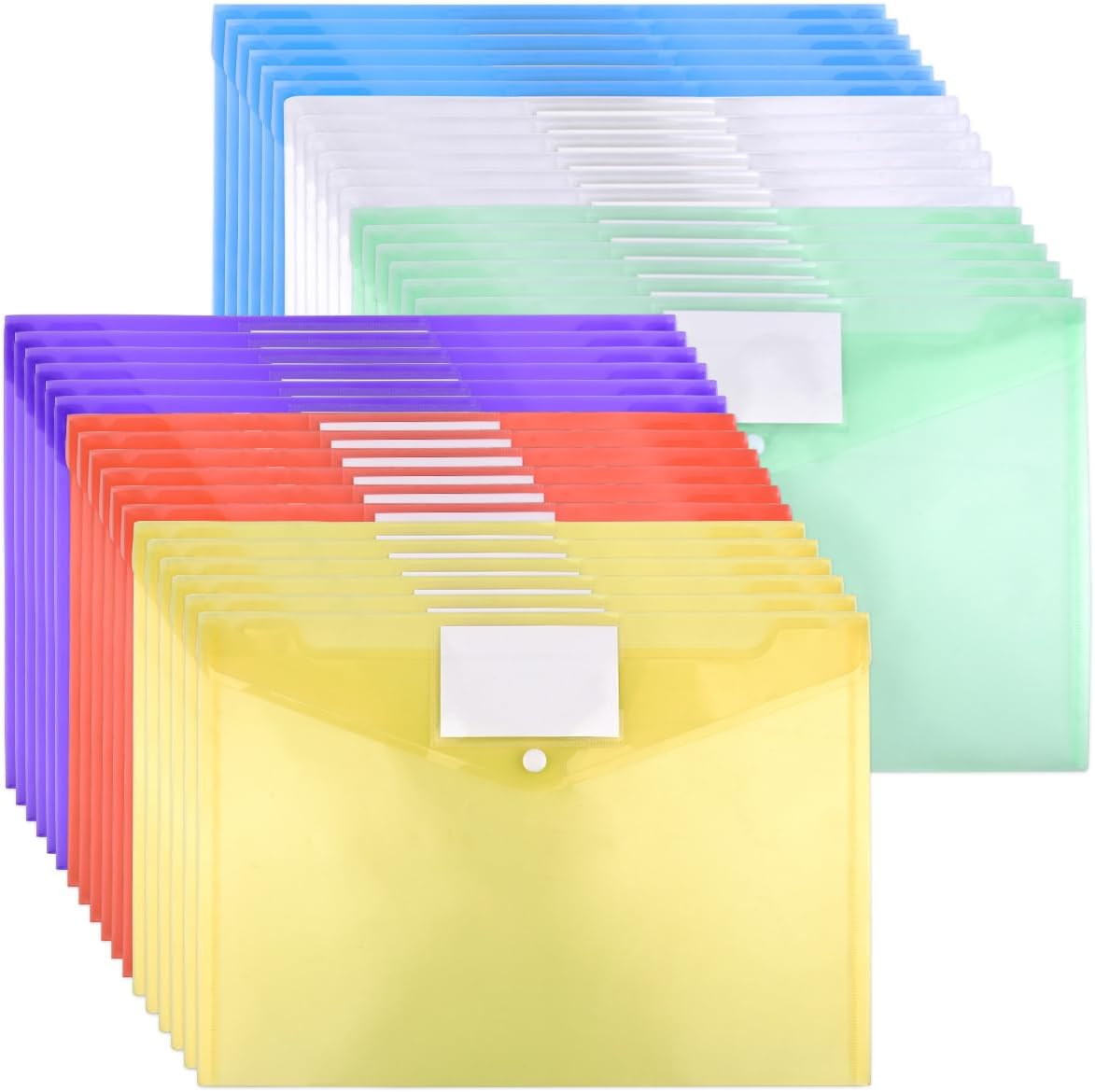 ANNTIM 36PCS A4 Plastic Wallets Document Files Popper, 6 Colors ...