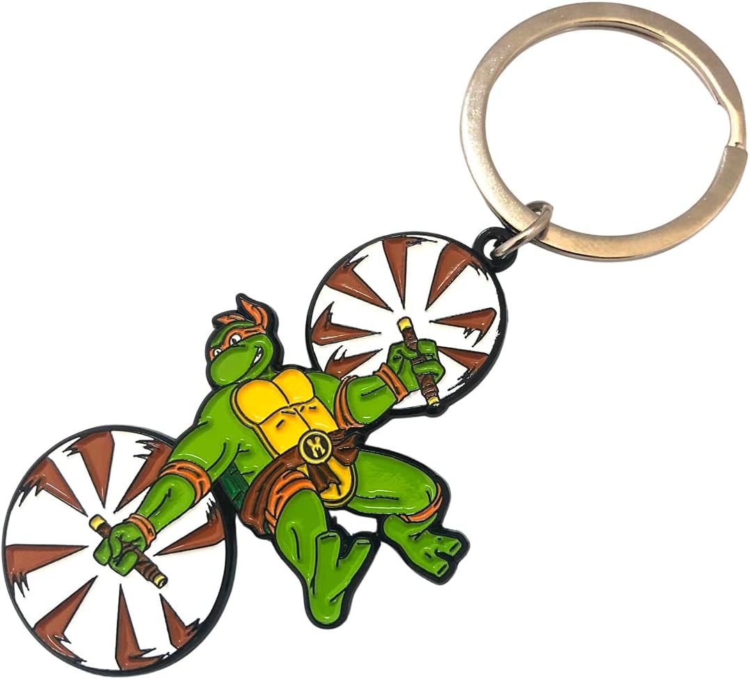 Amazon.com: Zen Monkey Studios' Leaping Michelangelo: Official Enamel Keychain : Clothing, Shoes ...