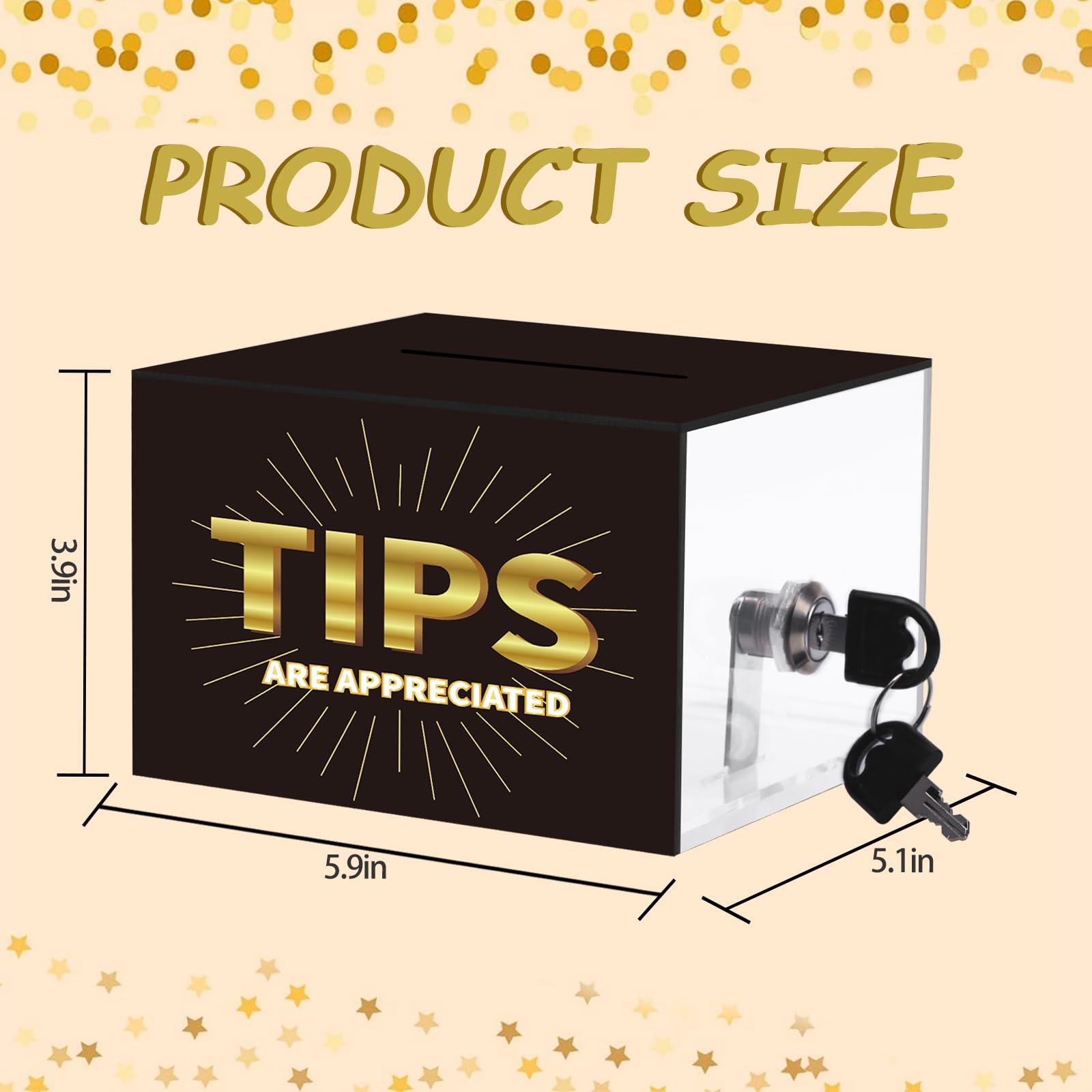 Cash Drop Box Tip Jar Acrylic Tip Box For Bartender Bars,Wall Mounted ...