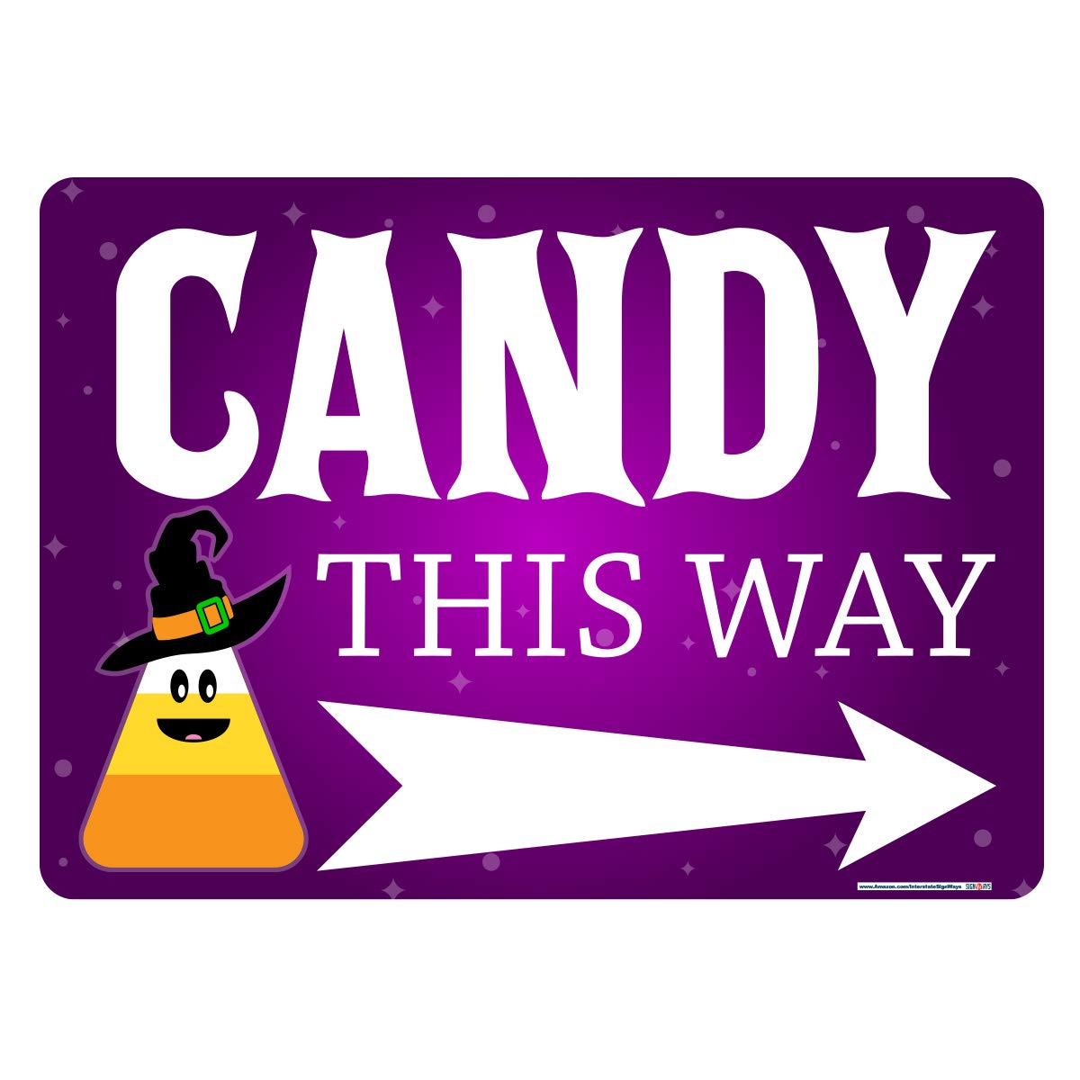 Amazon.com: Interstate SignWays Candy This Way Halloween Sign (Arrow ...
