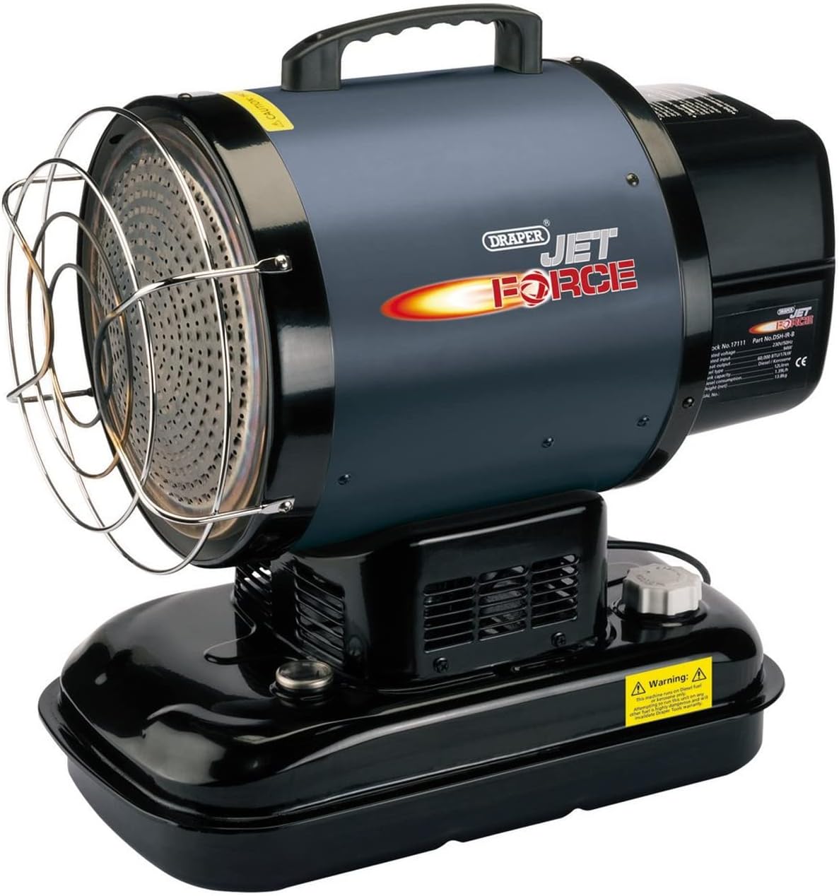 Draper 47100 Jet Force Propane Space Heater (50,000 BTU/15 kW), Grey ...