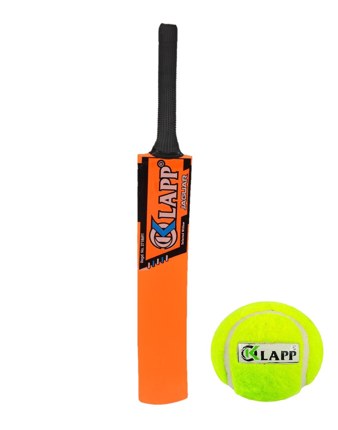 Klapp Jaguar Popular Willow Cricket Bat with Tennis Ball, Size 7 ...