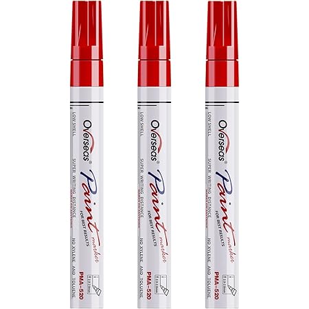 Amazon.com: Permanent Paint Markers Pens - 3 Pack Red Oil Based Paint ...