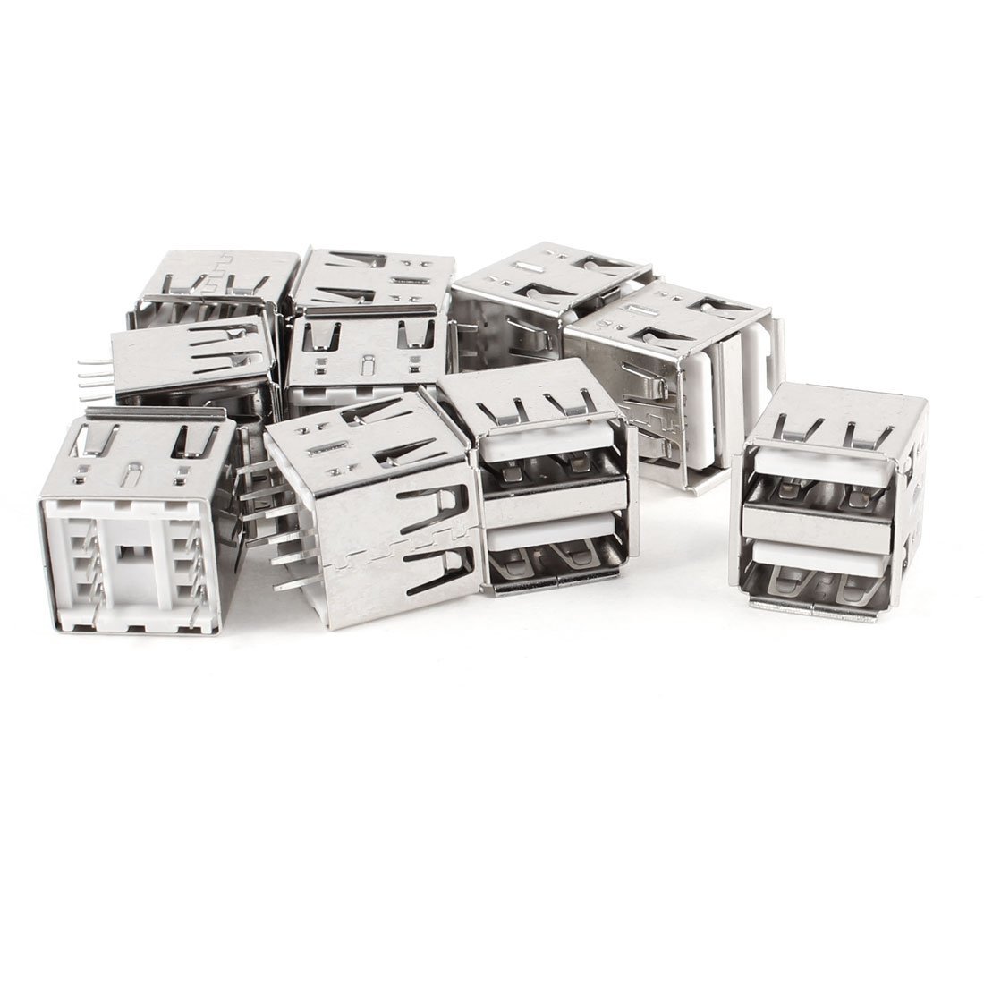 Amazon.com: Uxcell 10 Pcs Twin Dual USB Type-A Female Socket 180 Degree ...