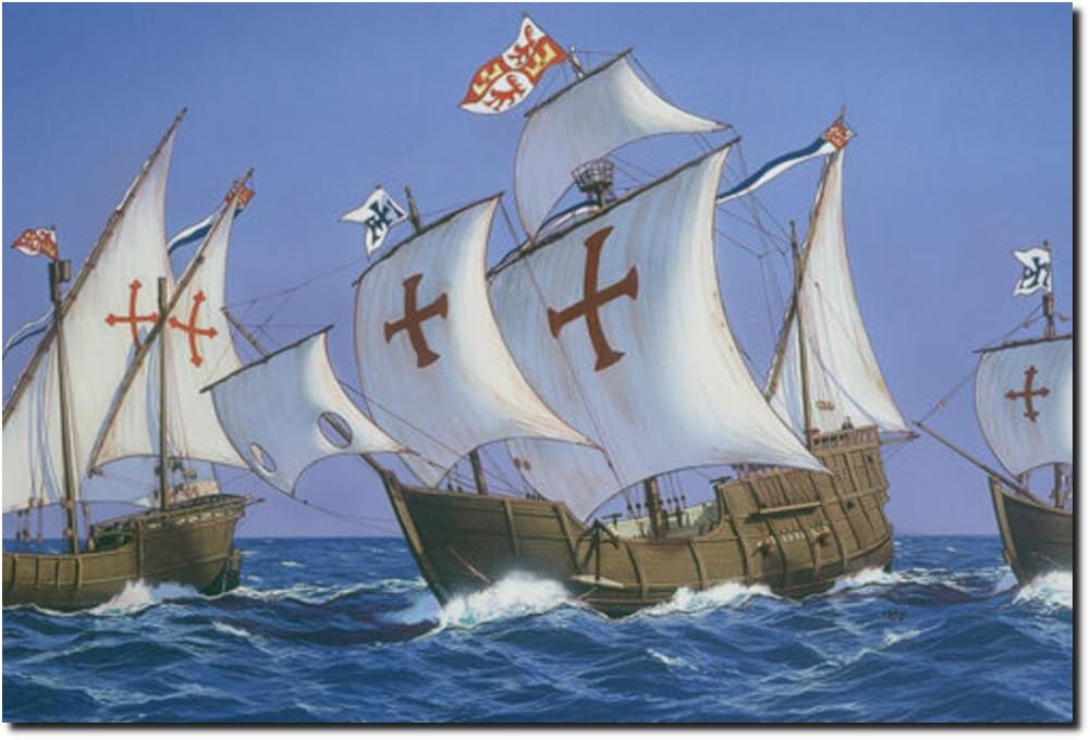 Amazon.com: Platz HE52910 1/75 Columbus Fleet Sailing Ship Nina Santa ...