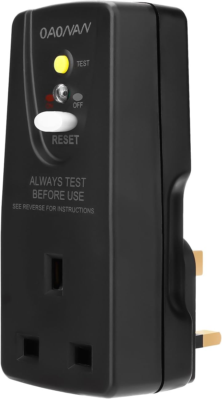 OAONAN RCD Plug Safety RCD Adaptor, UK British Standard with Circuit ...