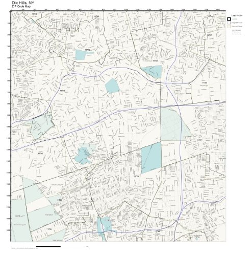 ZIP Code Wall Map of Dix Hills, NY ZIP Code Map Not Laminated: Amazon ...