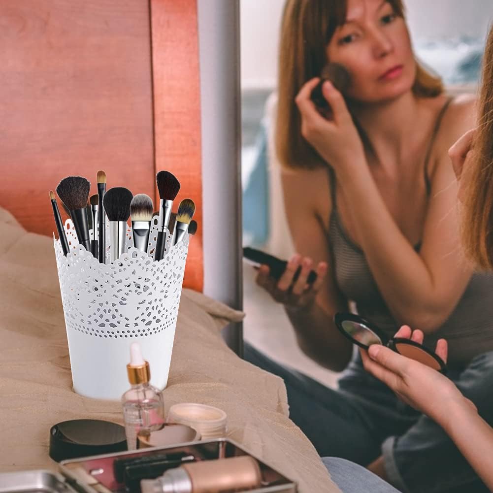 Pen Holder Cup Set, Hollow Flower Pencil Pots for Desk Office Make up ...