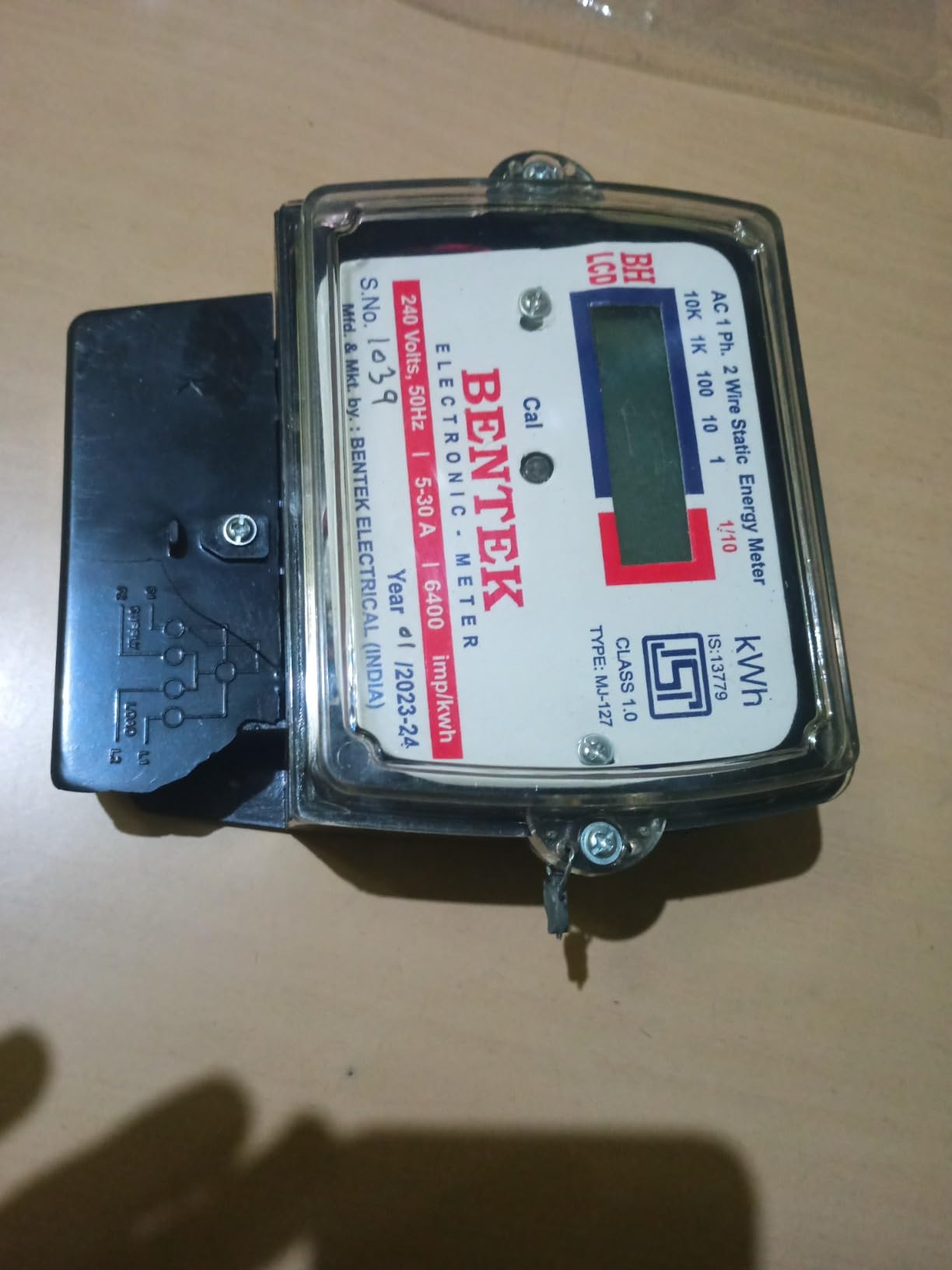 Bentek Single Phase LCD Energy Meter, Submeter Electricity Meter For ...