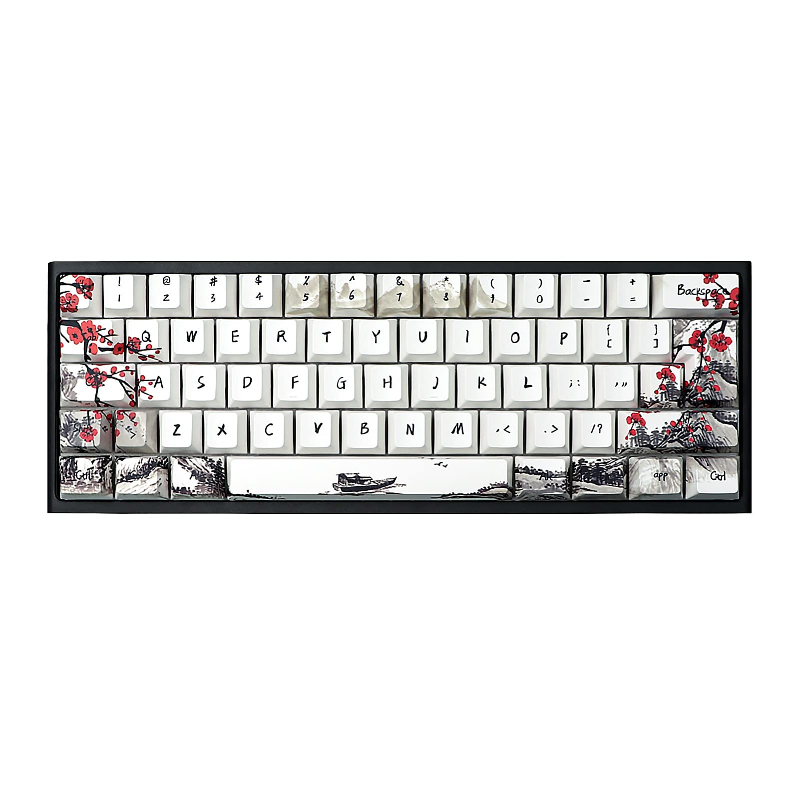 Jsjt Custom Keycap Set Keycaps 60 Percent Plum Blossom Key | Desertcart ...