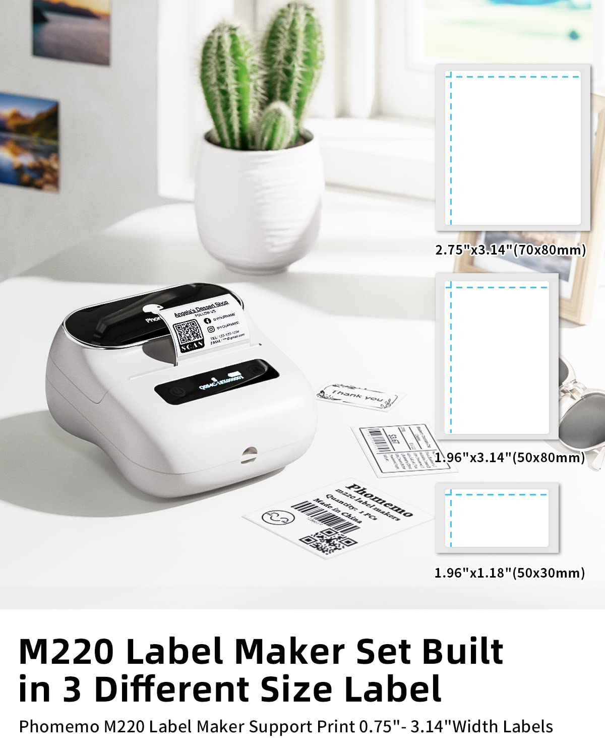 Snapklik.com : Phomemo Label Maker, M220 Barcode Printer, Thermal ...