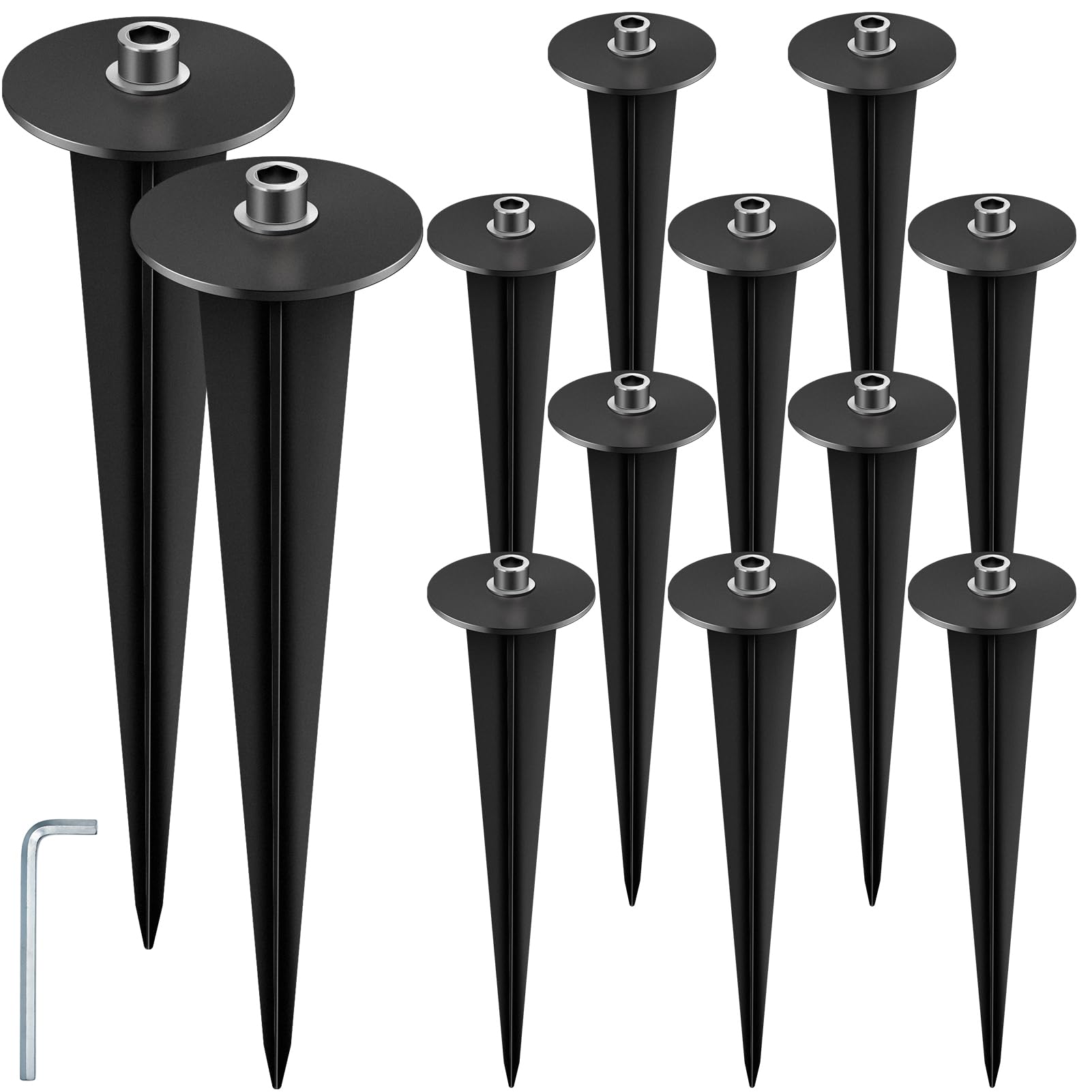 Snapklik.com : 12 Packs 6.2 Inches Metal Threaded Spikes Solar Light ...