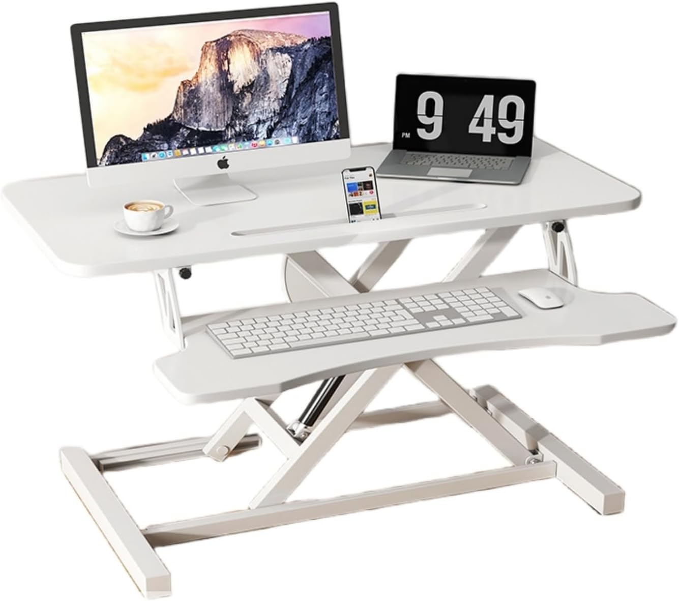 Amazon.co.jp: Aoiwa JP スタンディングデスク 卓上 昇降式デスク PCスタンド コンパクト 折り畳み式テーブル 高さ調節 オフィスワークテーブル 省スペース ガス圧 ...