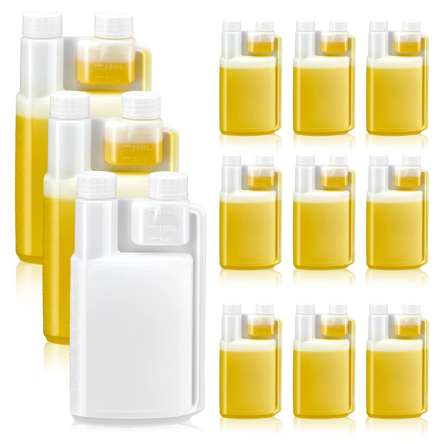 Amazon.com | Lounsweer 12 Pcs Plastic Flask with Built in 1oz Shot ...