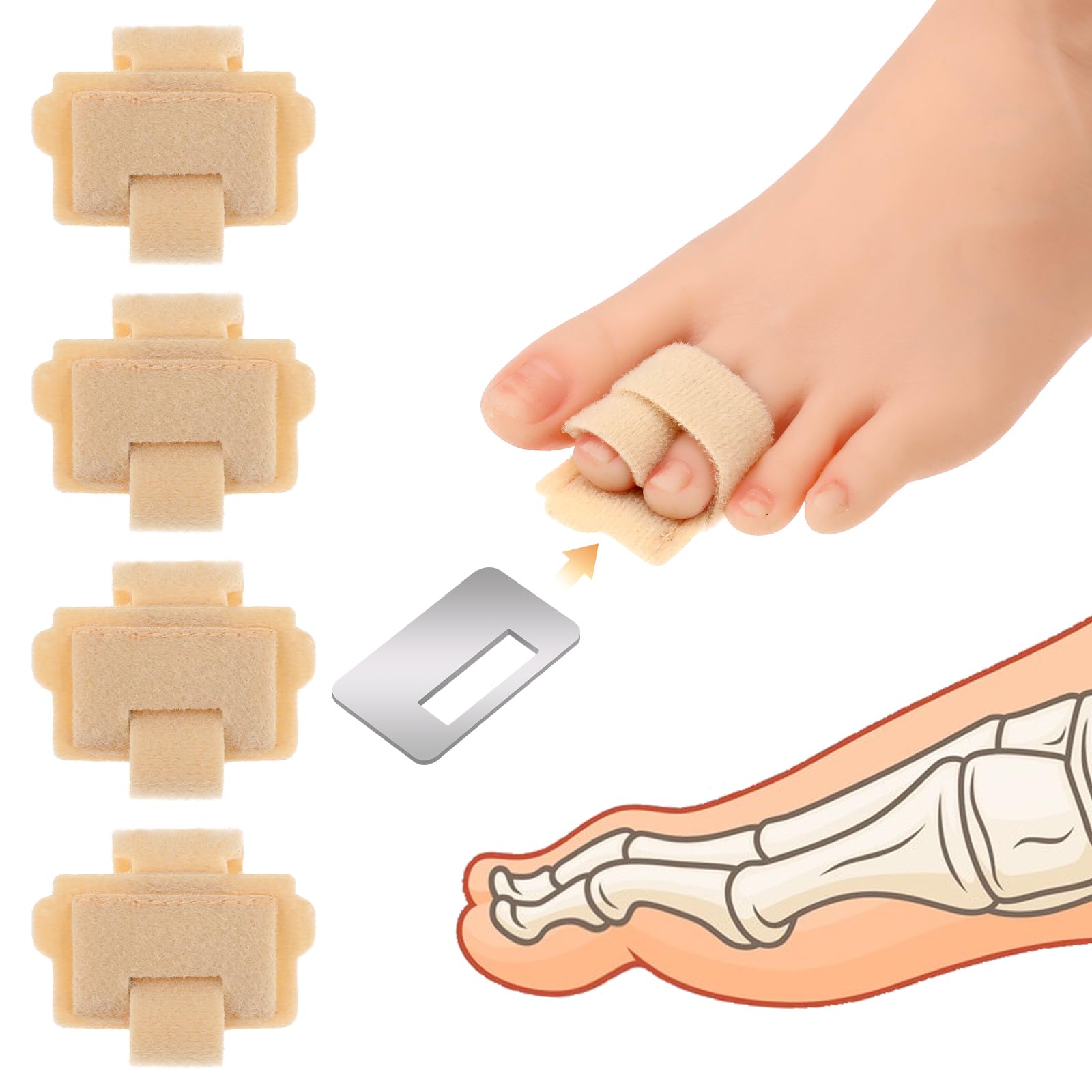 Amazon.com: Hammer Toe Straightener 4PCS Hammer Toe Splint Support with ...