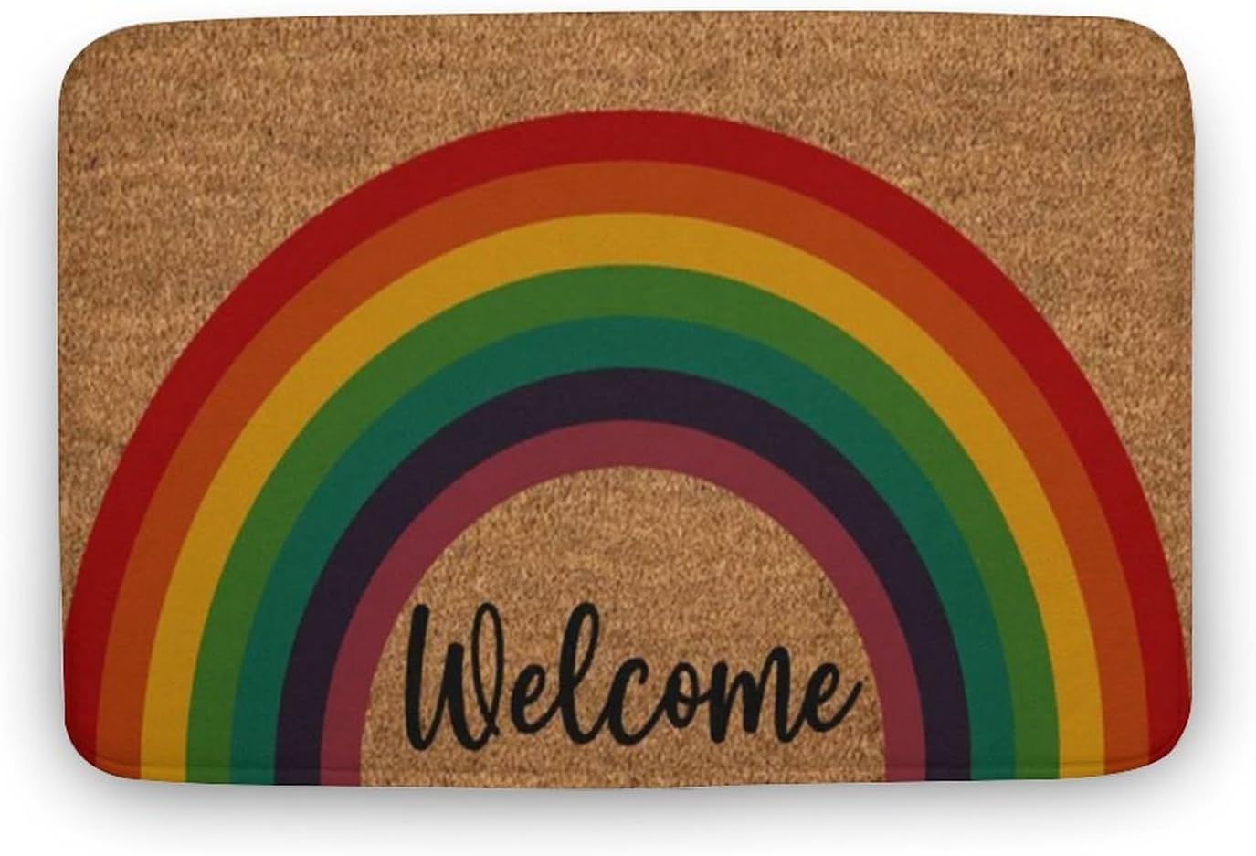 Amazon.com: Aikeory Welcome Rainbow Door Mat, Rainbows Doormat,Welcome ...