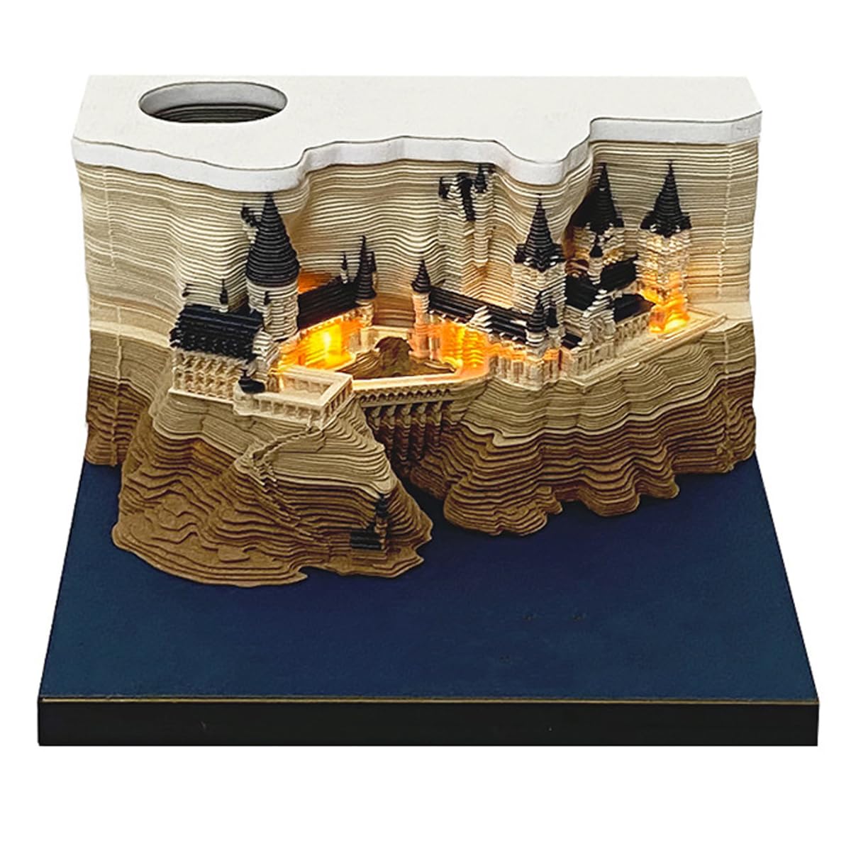 Tear off Calendar 2024, 3D Paper Sculpture Calendar with Lights, 2024 ...