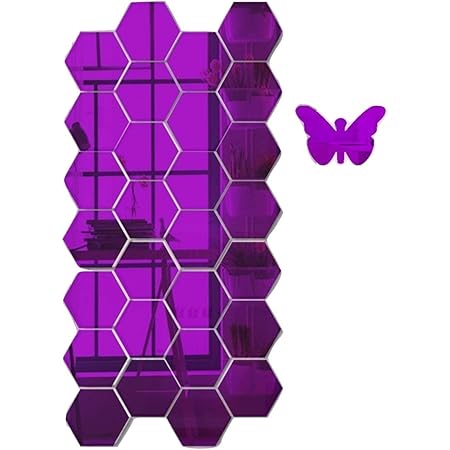 Wall1ders 28 Hexagon & 10 Butterflies Black (Each Hexagon Size 10.5 cm ...