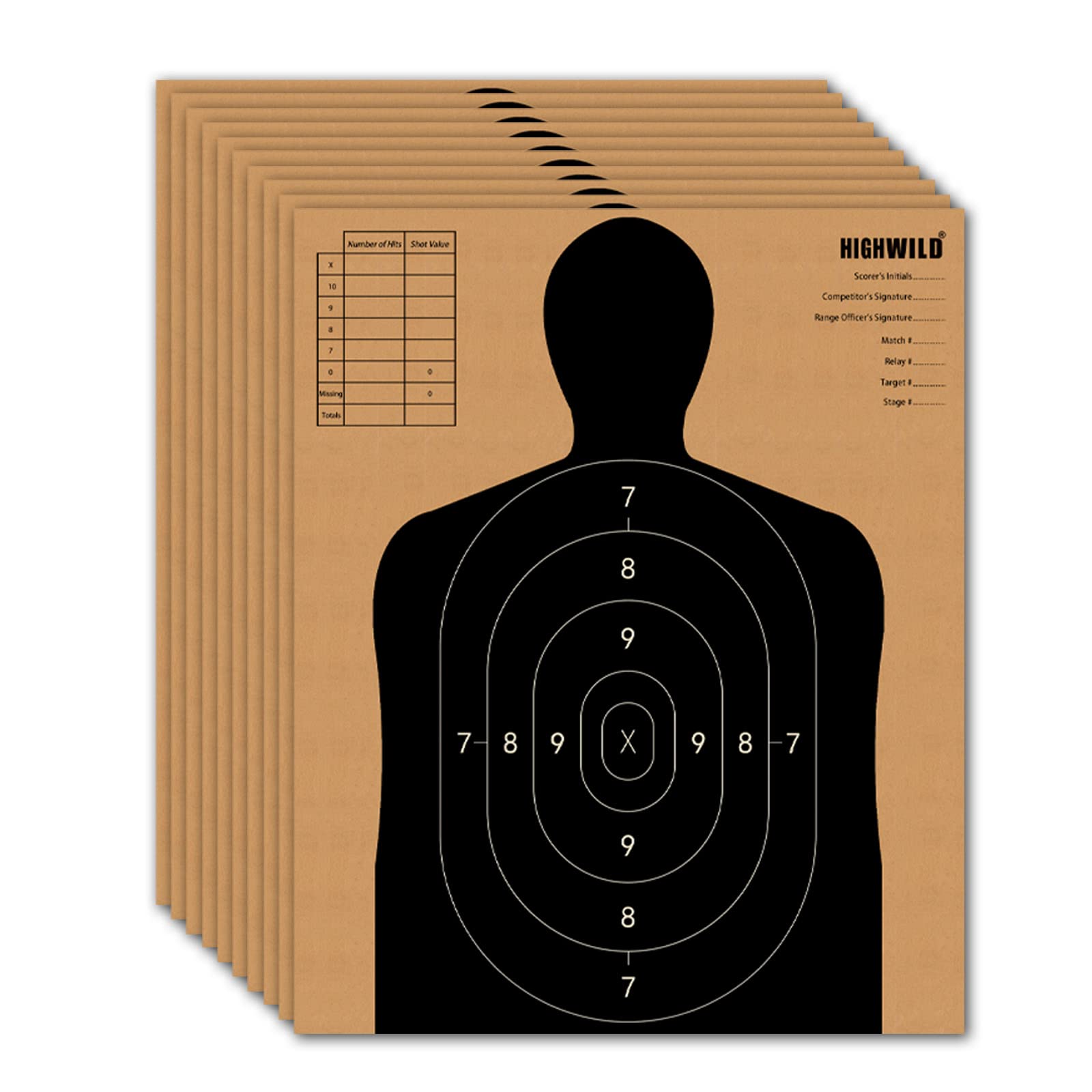 Highwild Paper Shooting Targets Silhouette Cardboard Targets for ...