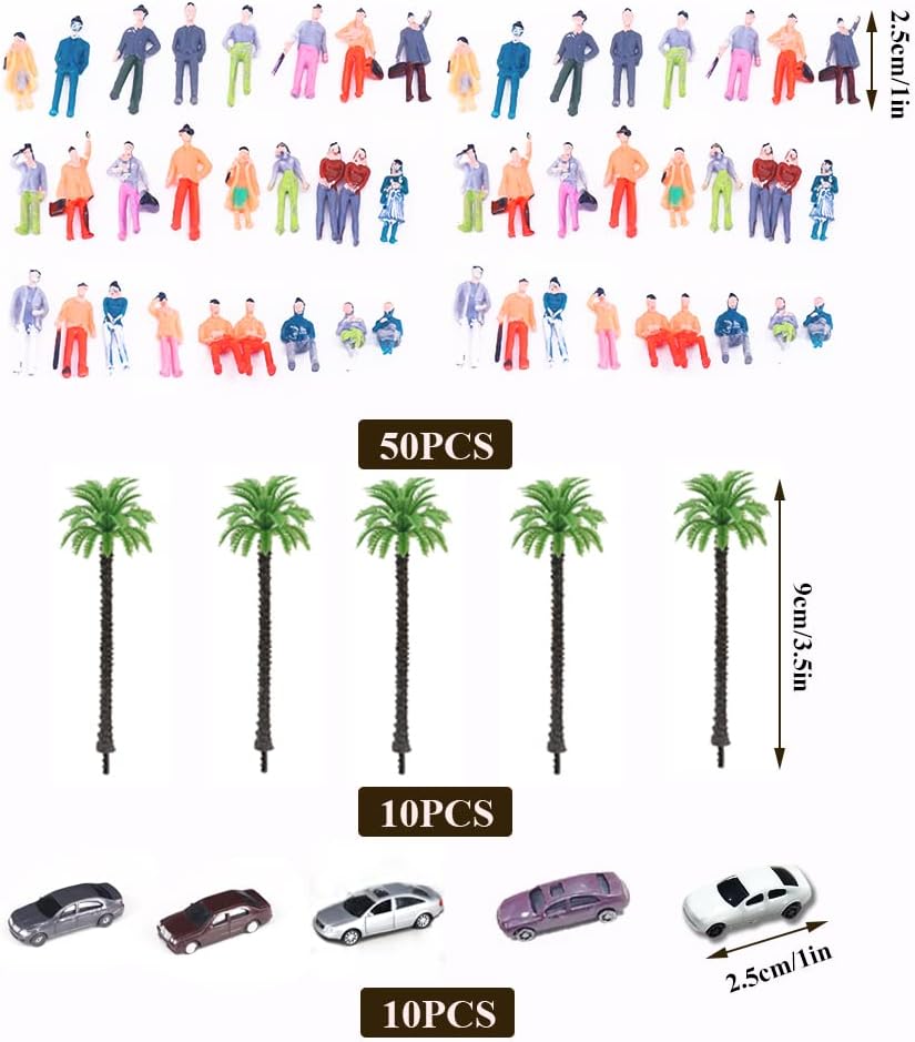 RtottiM 50PCS People Figurines 1:75 Scale Model Figures Train Drivers ...