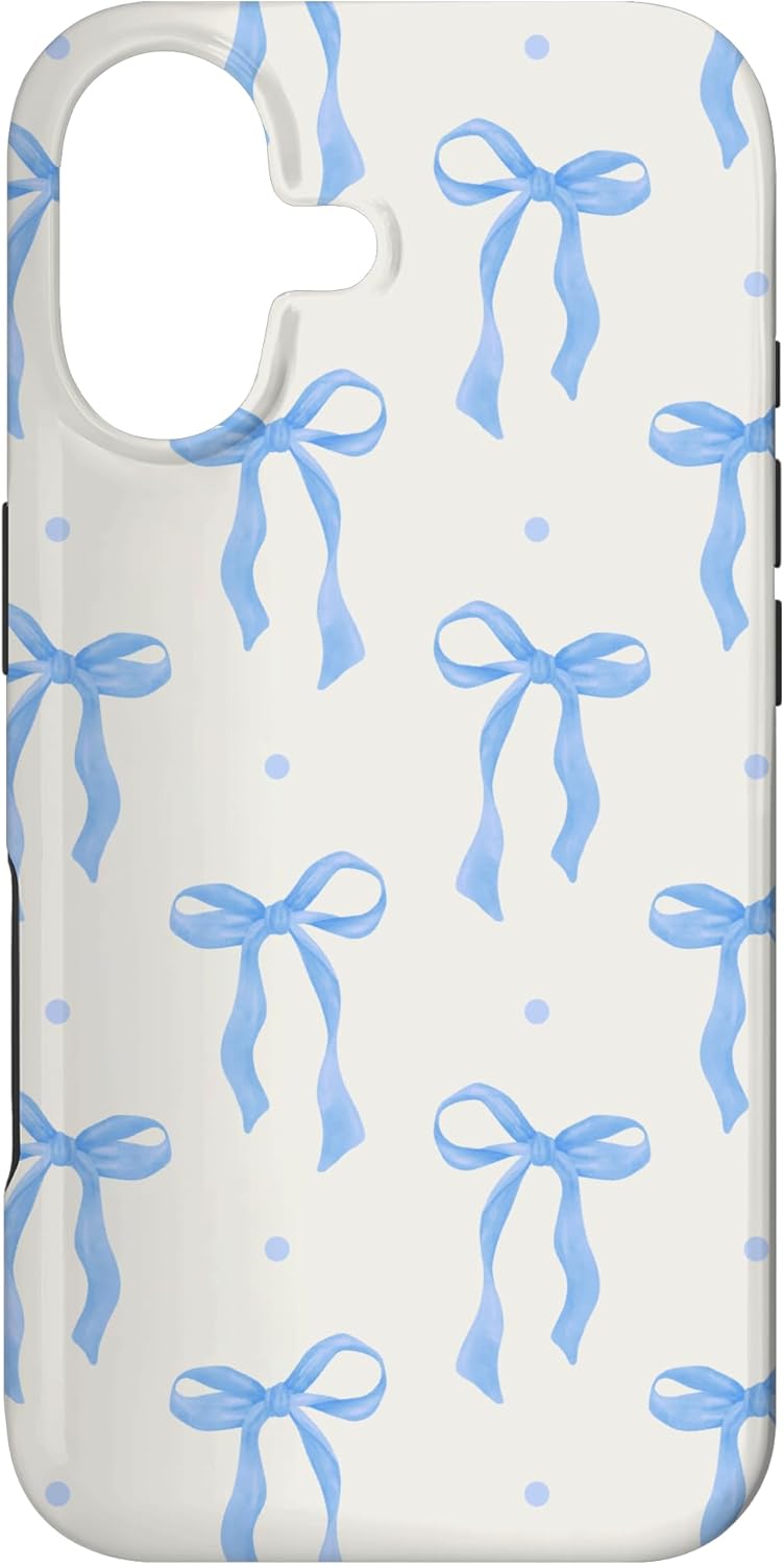 Amazon.com: Blue Bows Ribbons Coquette Girly Aesthetic Case for iPhone ...