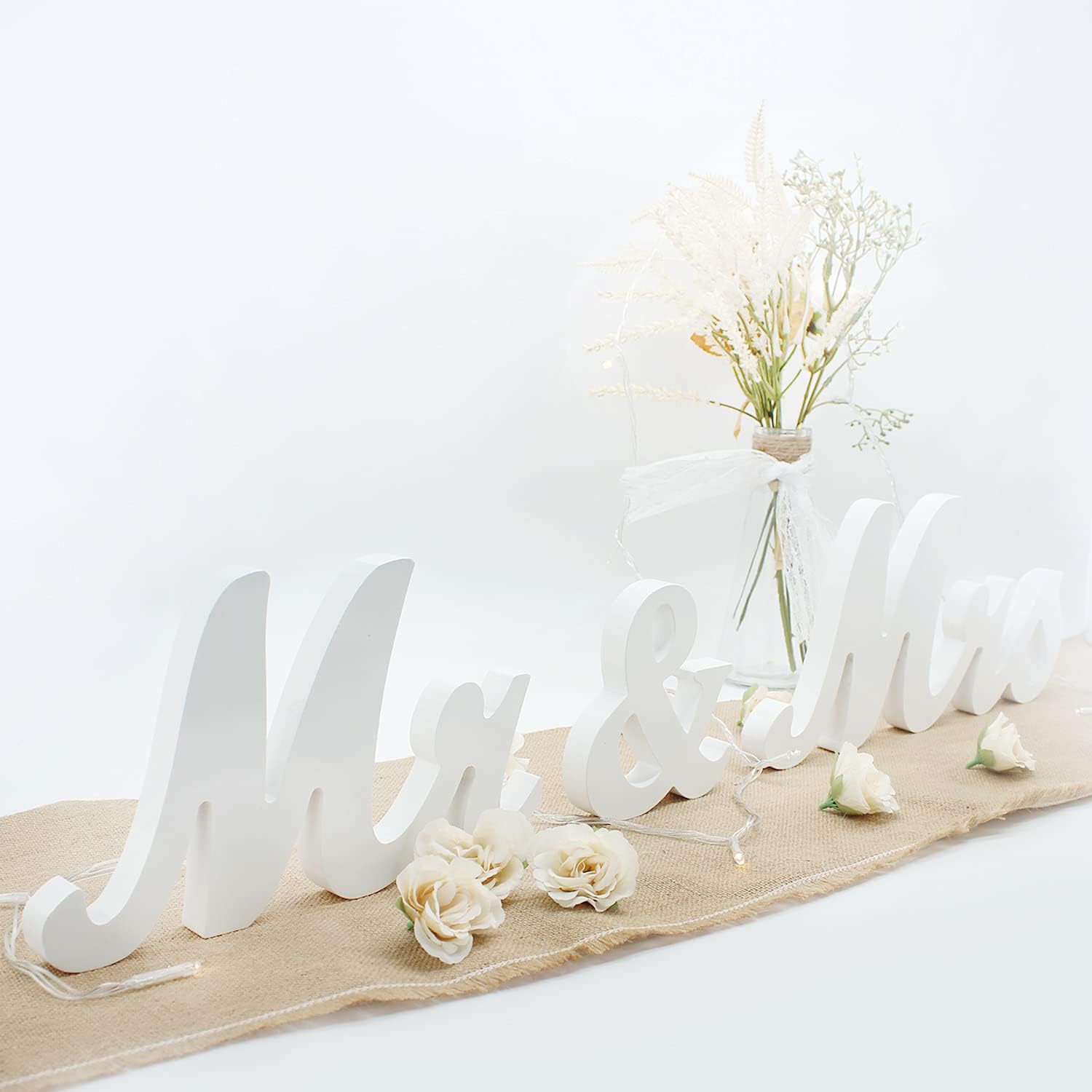Amazon.com: Mr and Mrs Wedding Table Signs, Wood Bride and Groom Table ...