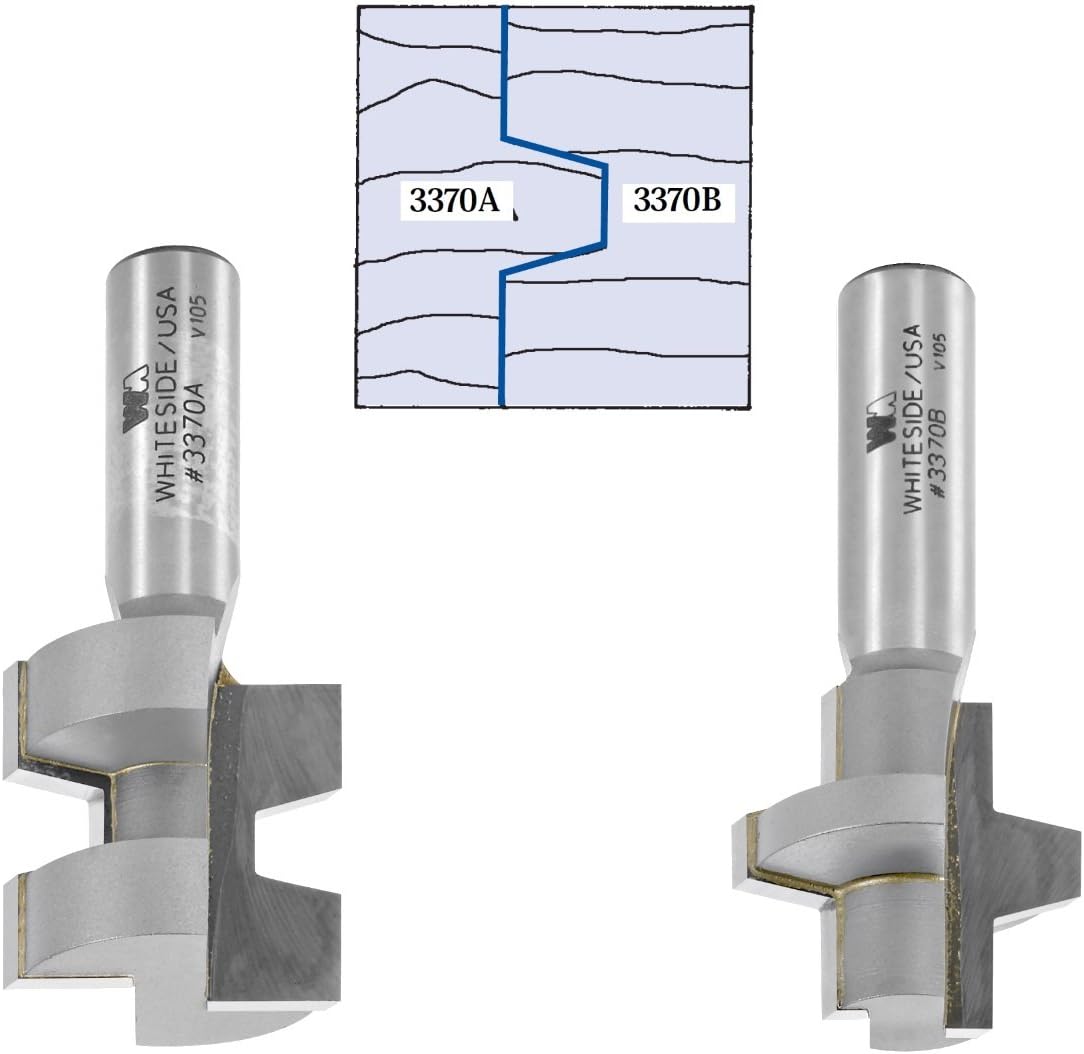 Whiteside Router Bits 3370 Wedge Tongue and Groove Set with 1-1/4-Inch ...