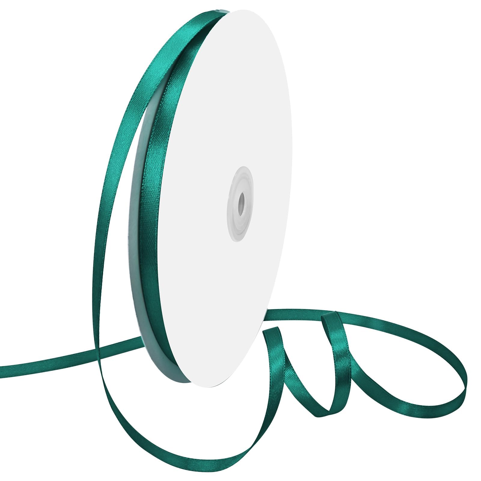 Amazon.com: EPOEYK 1/4 Inch x 100 Yards Double Face Teal Satin Ribbon ...