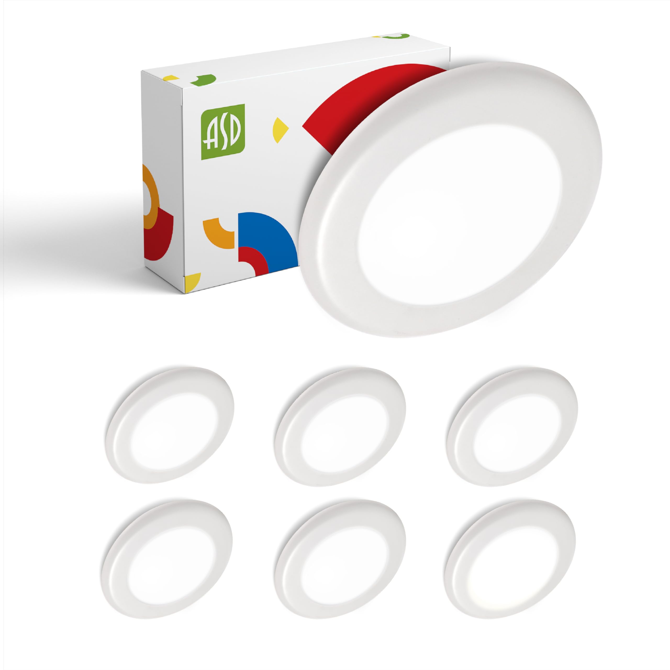 ASD LED Disk Lights 4 Inch | 4000K Cool White, 10W 650LM | Low Profile ...