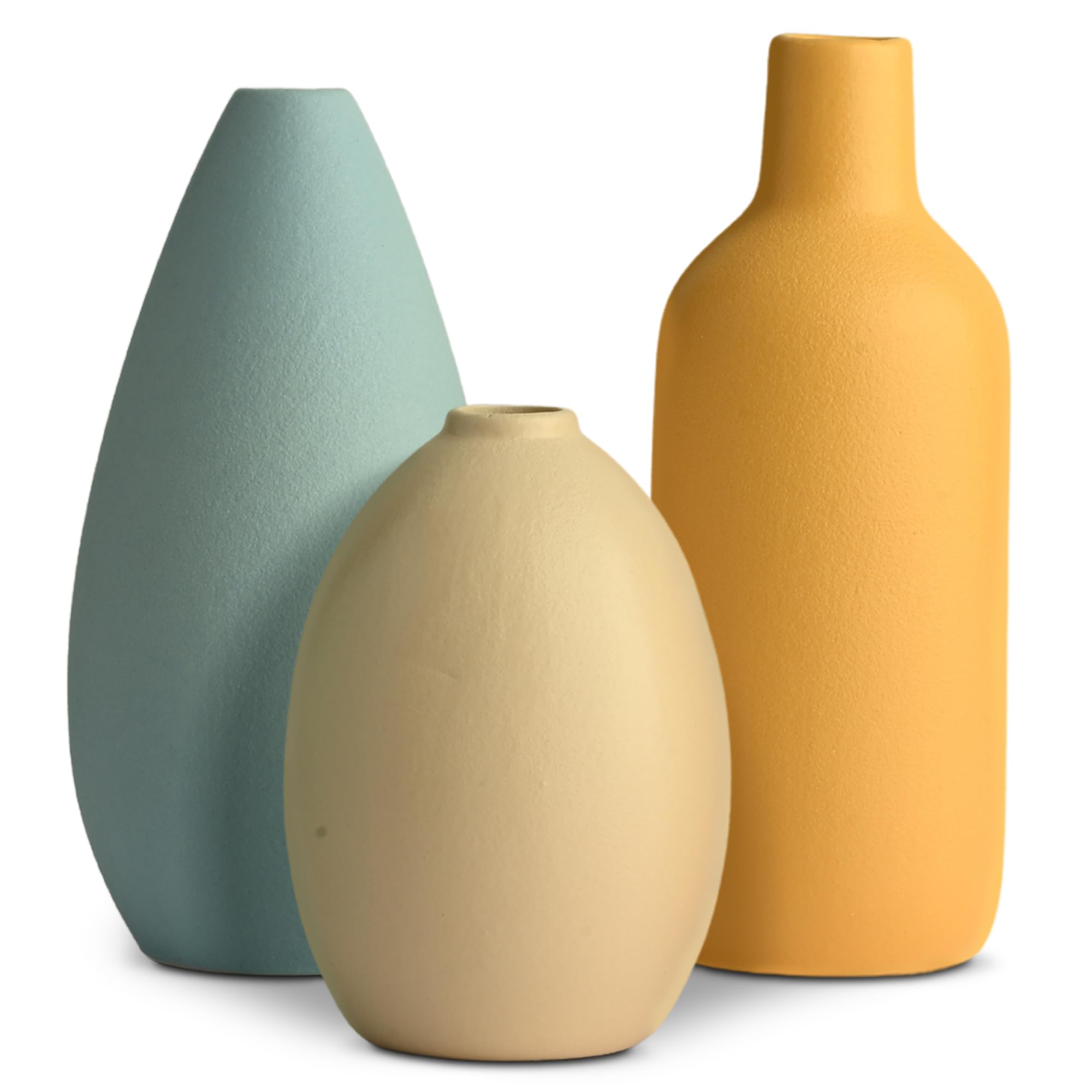 Amazon.com: Earthy Elegance Set of 3 Ceramic Vases for Home Decor ...