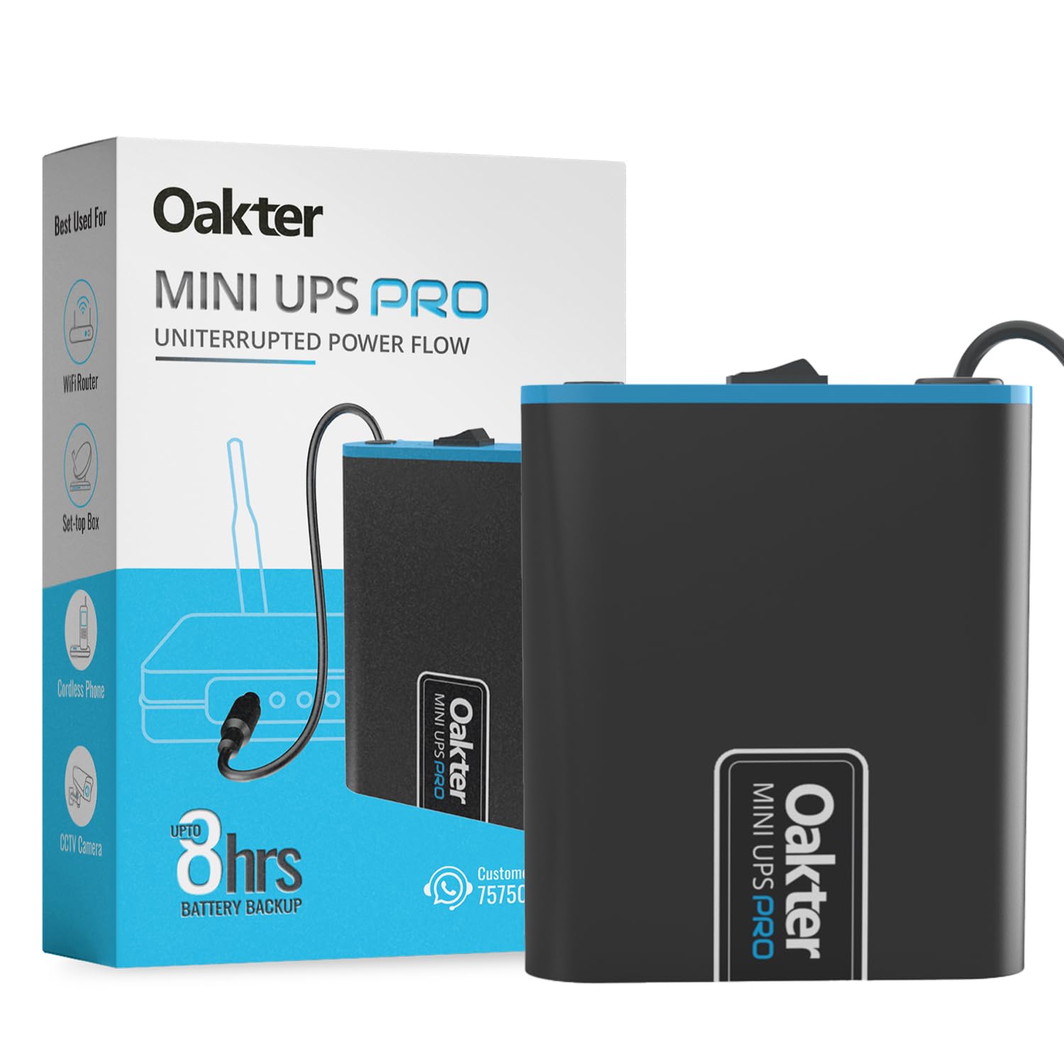 Oakter Mini UPS PRO for High Capacity WiFi Routers 12V & Upto 3A ...