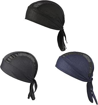 Amazon.com: 3 Pack Breathable Skull Cap UV Sun Protection Bandana ...