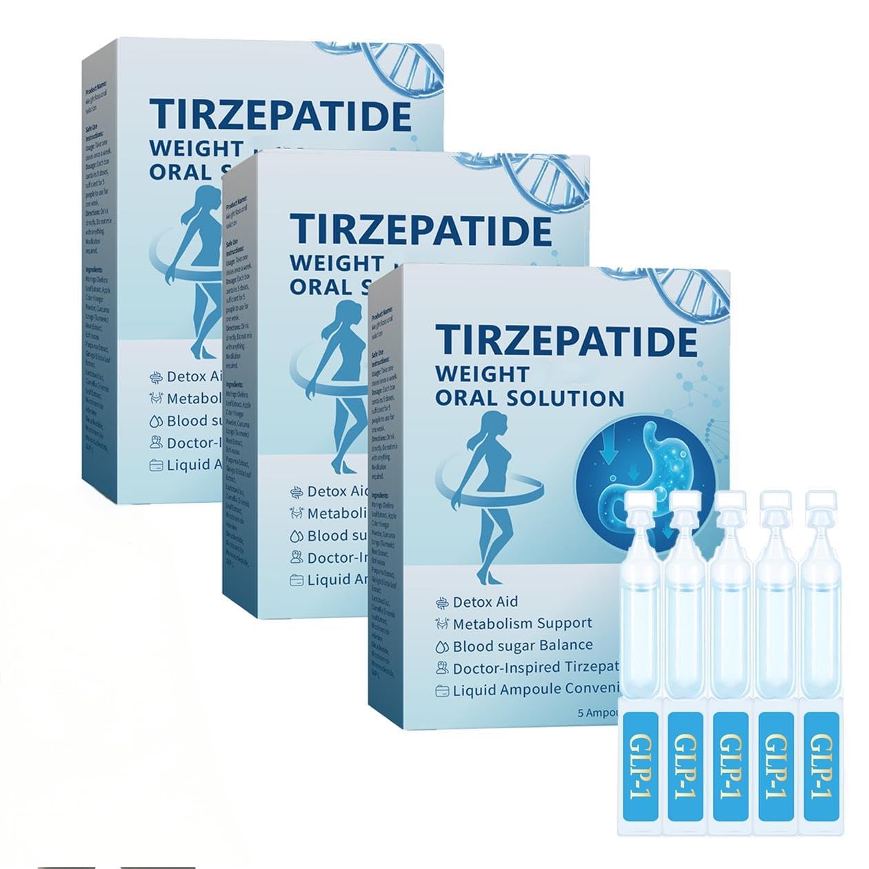 15pcs Tirzepatide Glp 1 Oral Solution Glp1 Weight Loss Drops ...