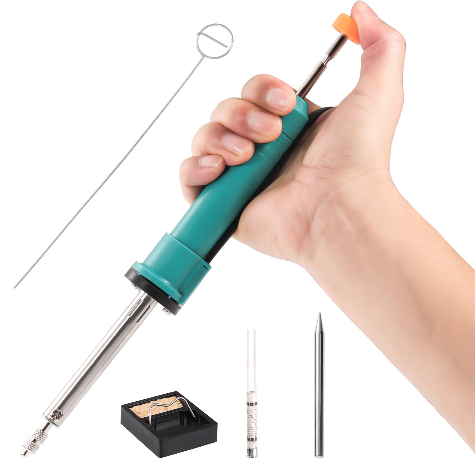Electric Desoldering Pump & Soldering Iron Kit, 2-in-1 Solder Sucker Tool, 36W, Heatproof Handle ...
