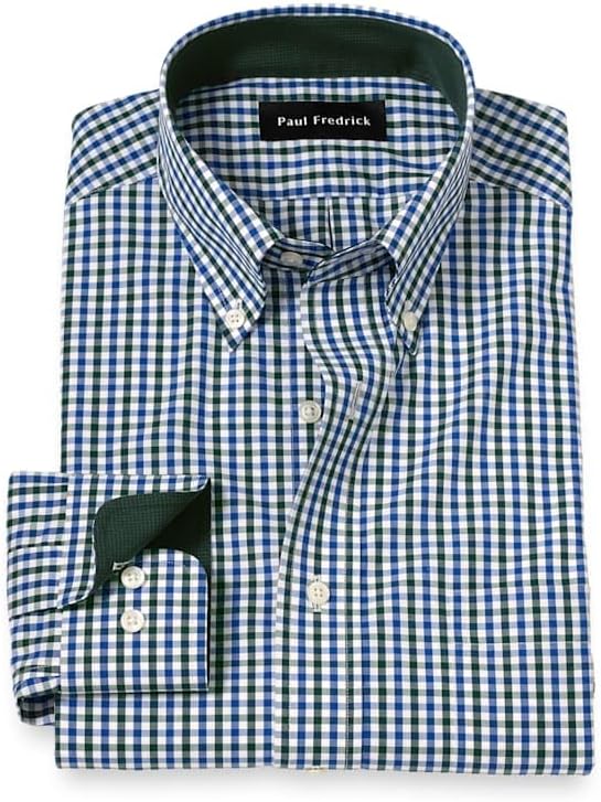 Amazon.com: Paul Fredrick Men's Classic Fit Non-Iron Cotton Gingham ...